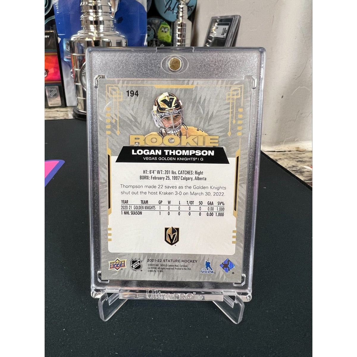 Logan Thompson Hockey Card - Vegas Sports Shop