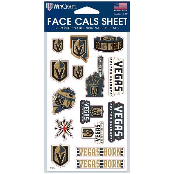 Vegas Golden Knights Face Decal Tattoo Pack - Vegas Sports Shop
